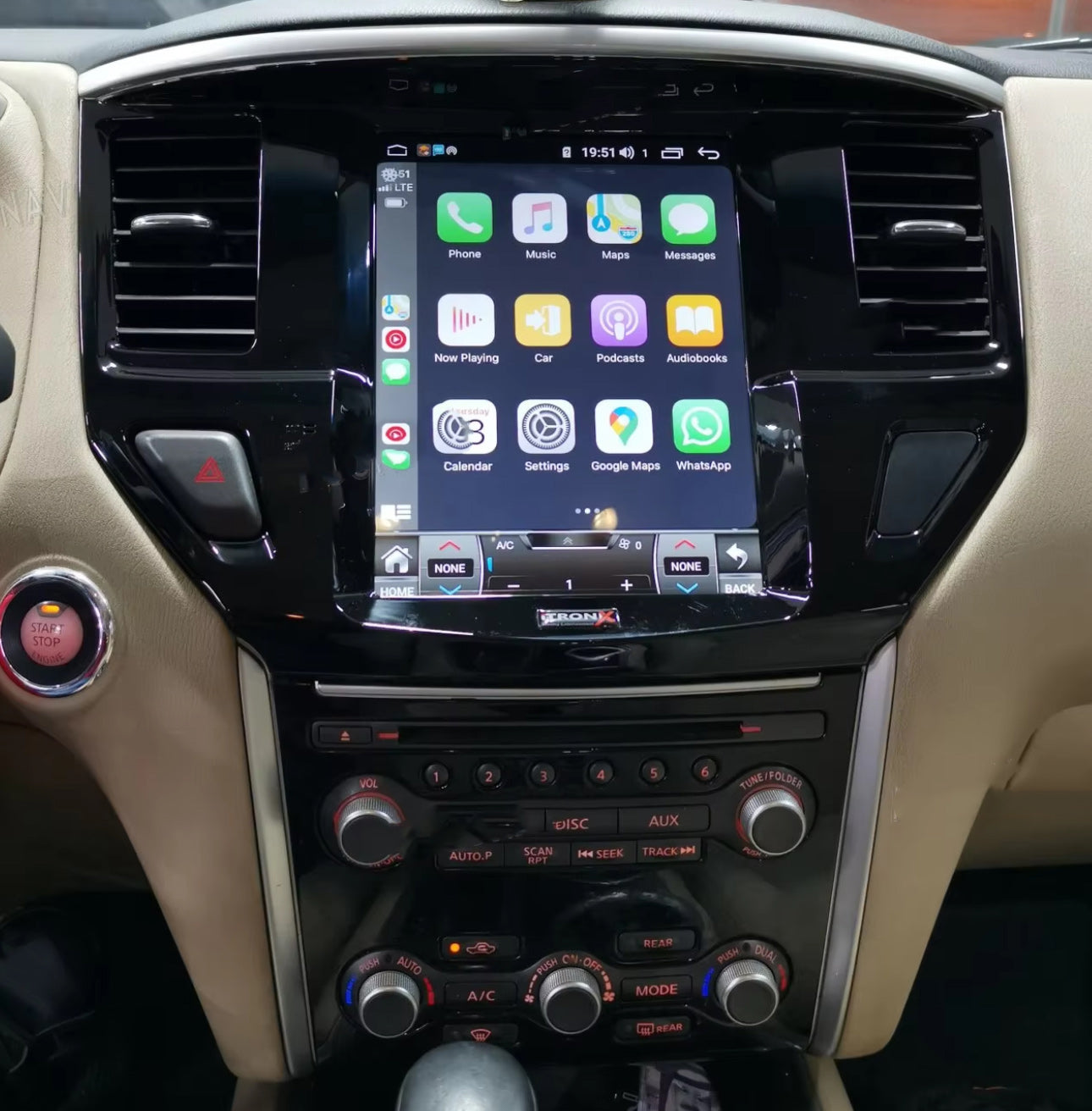 Nissan Pathfinder R52 2013-2019 9.7" Tesla Style GPS Wireless Apple Ca ...