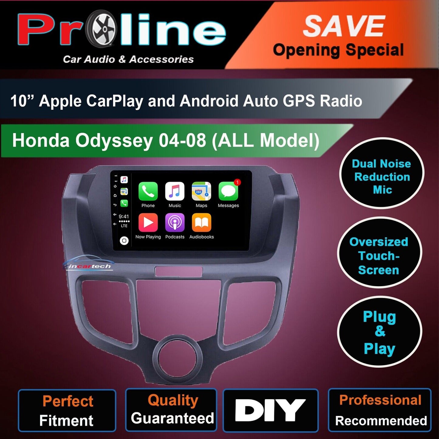 Honda Odyssey 2004-2008 Wireless apple Carplay Android Auto GPS Radio ...