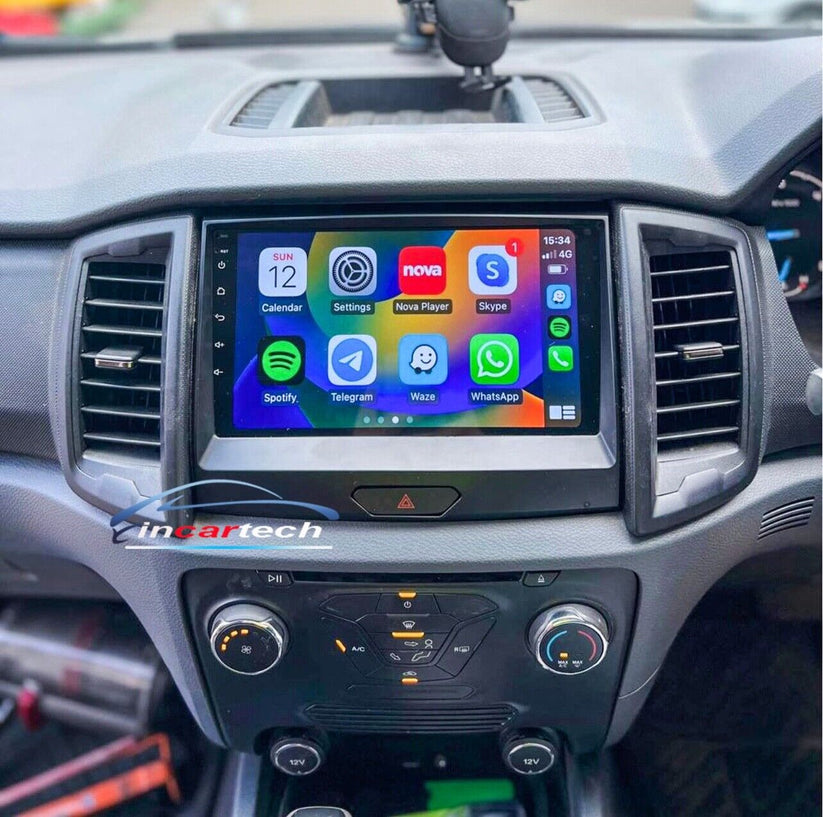 Ford Ranger 2015-2022 PX Apple CarPlay Android Auto Stereo Black Facia ...