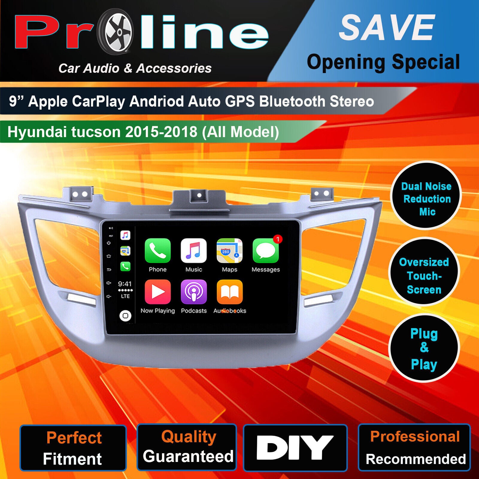 Hyundai Tucson 15-18 wireless apple carplay android auto GPS Bluetooth ...